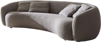 DELIFE 3-Sitzer-Sofa Larna Boucl&eacute; Silbergrau 260x120 cm 3-Sitzer
