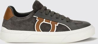 Ferragamo Baskets basses Gancini en cuir de veau lisse et su&eacute;d&eacute;