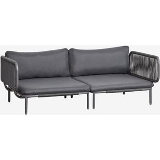 Sklum Sklum - 2-teiliges modulares Gartensofa mit 2 Roubly-Ecksesseln Grau Graphit