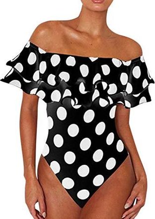 Generic Bikini Femme 1 Pieces Gainant Et Amincissant Up Push Bikini Ensembles rembourrés Monokini Tankinis Set (Black, M)