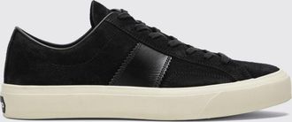 Tom Ford Low-Top-Sneaker aus Kalbsveloursleder mit Logo an der Ferse