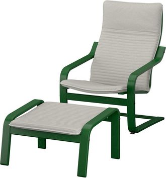 IKEA PO&Auml;NG Sessel und Hocker