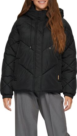 QS by s.Oliver Damen 2132367 Steppjacke mit Kapuze, Grau/Schwarz 9999, XXL