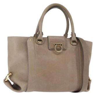 Ferragamo Sac &agrave; main en cuir Pre-owned - Femme - Pre-owned - Beige - Taille: ONE Size