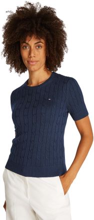 Tommy Hilfiger Damen Pullover Strickpullover, Blau (Dark Night Navy), XXL