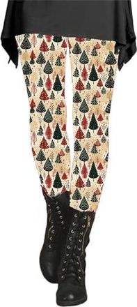 Generic Legging Imprim&eacute; No&euml;l Doubl&eacute; Polaire Femme Chauds Hiver Pantalons Slim Epais Doublure Polaire Taille Haute Leggings Thermique Casual Pantalon De Sport 