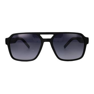 Tommy Hilfiger Homme, Accessoires, Noir, Taille: 57 MM Lunettes de soleil rectangulaires &agrave; double pont