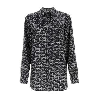 Burberry Femme, Blouses et Chemises, Multicolore, Taille: 32 FR Chemise en soie &agrave; imprim&eacute; Monogramme