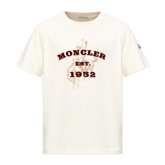 Moncler T-Shirt Mit Logo - - Tops - Herren - Beige - L
