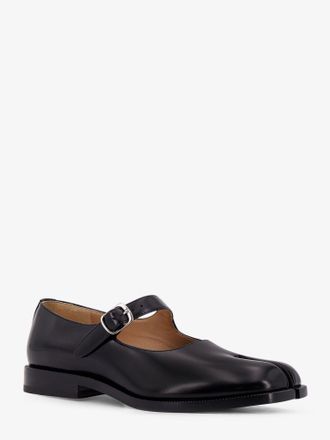 Maison Margiela Womens Ballerina Shoes Tabi Leather Black
