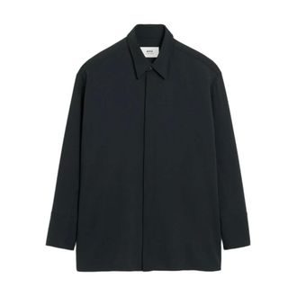 Ami Femme, Blouses et Chemises, Gris, Taille: 36 FR Chemise classique en laine