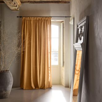 Madura Rideau &Agrave; Galon Fronceur Nino Jaune indien et feston - JAUNE