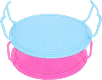 Angoily Toyvian 2 St&uuml;ck Multifunktionales K&uuml;chen etagenregal aus Hochwertigem Platzsparendes Leicht zu Reinigendes Mikrowellen dampfgarer tablett in Blau und 