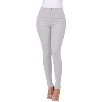 Generic Jean skinny pour femme - Taille haute - Stretch - Coupe ajust&eacute;e - Pantalon de loisirs - Taille haute - &Eacute;l&eacute;gant - Couleur unie - Pantalon en jean confo