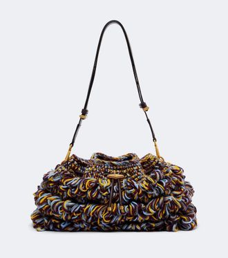 Jimmy Choo London Schultertasche Cinch Medium aus Strick