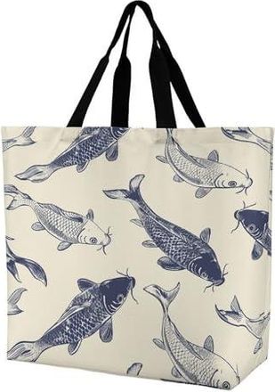 Generic Poisson Sac Courses R&eacute;utilisable Tote Bag L&eacute;ger Sac Fourre Tout Pour Universit&eacute; Gym Voyage