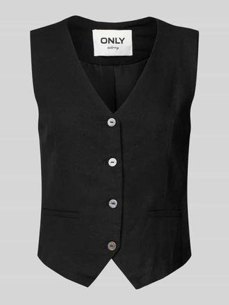 Only Regular Fit Weste aus Viskose-Leinen-Mix Modell CARO