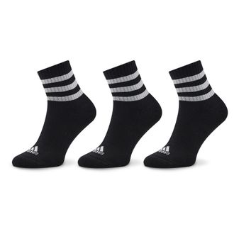 adidas Kurze Socken adidas 3-Stripes Cushioned Sportswear Mid-Cut Socks 3 Pairs IC1317 Schwarz