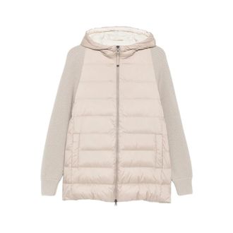 Brunello Cucinelli Femme, Vestes, Beige, Taille: 40 FR Down Vestes