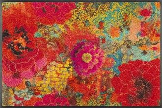 Wash+Dry Paillasson, Flowerchains 50x75cm, intérieur et extérieur, Lavable, Multicolore