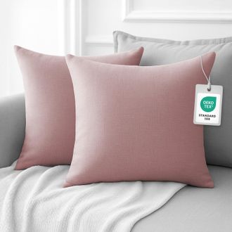 Homing Kissenh&uuml;lle St. Tropez Rosa | Sofa Kissenbezug mit verdecktem Rei&szlig;verschluss | Kopfkissenbezug Strukturgewebe | Struktur Stoff Dekokissenh&uuml;lle Schlafz