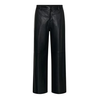 Kaffe Lederhose - - Trousers - Damen - Schwarzk - S