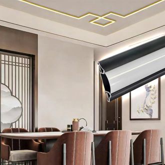 Generic LED Indirect Lighting Aluminum Channel, Crown Moulding Track for Ceiling/Wall Washer, New Chinese Style for Living Room(Schwarz,20m/65.6ft)