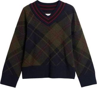 Barbour Pull col V en laine m&eacute;lang&eacute;e
