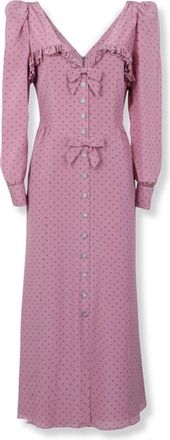 Alessandra Rich Femme, Robes, Violet, Taille: 38 FR Robe Midi &agrave; Pois