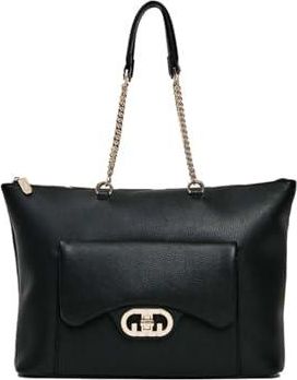 Gaudì Sac à provisions en simili cuir souple avec logo GJ sur le devant et poignées avec chaîne., Noir