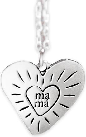 UO Silberkette für Damen, Mama-Halskette, Muttertagsgeschenk, Geschenk für Mütter, Geschenk für Mütter, 925 mm, Medaille-Größe: 1,9 x 2 cm, Kette 42 cm m