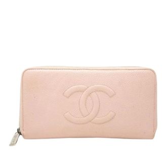 Chanel Portefeuille zipp&eacute; vintage doccasion - Femme - Pre-owned - Rose - Taille: ONE Size