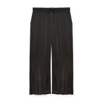 Fiorella Rubino Femme, Pantalons, Noir, Taille: 36 FR Pantalon Palazzo en Satin