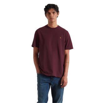 Farah T-Shirt f&uuml;r Herren, Regul&auml;r (Burgunderrot)