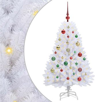 vidaXL K&uuml;nstlicher klappbarer Weihnachtsbaum Wei&szlig; 120 cm PVC und Stahl vidaXL