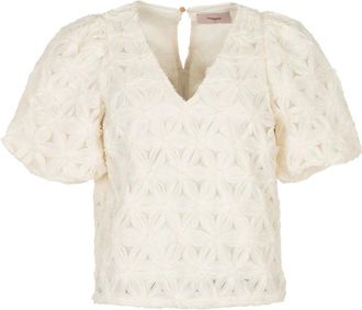 Freebird by Steven Femme, Blouses et Chemises, Beige, Taille: 38 FR Boa 3d Top