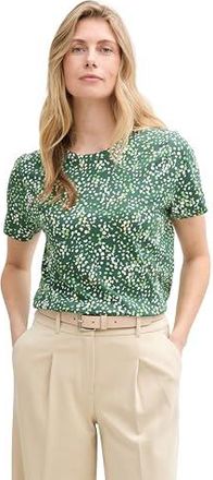 Tom Tailor 1045534 T-Shirt, 37367-multicolor Green Dot Structure, M Femmes