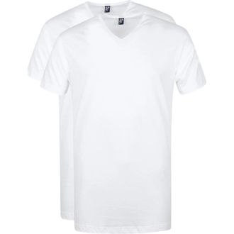 Alan Red T-Shirt Vermont Col-V Blanc (Lot de 2)