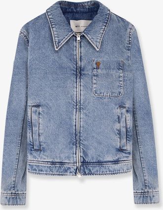Ami Denim jacket with iconic logo on the front - AMI PARIS - gender_Man
