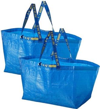 IKEA FRAKTA - Lot de 2 grands sacs &agrave; courses Bleu