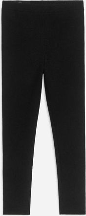 Arket Gerippte Leggings Aus Wollmischung -Schwarz
