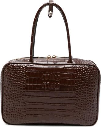 Miu Miu Croc-effect Leather Tote Bag