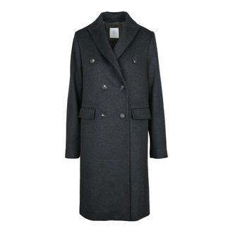 Eleventy Femme, Manteaux, Gris, Taille: 42 FR Manteau en laine &agrave; double boutonnage