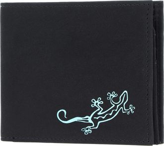Oxmox Geldbörse New Cryptan Querscheinbörse Lizard Print Cyan Black schwarz