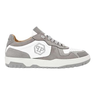 Philipp Plein unisex, Chaussures, Gris, Taille: 35 EU Baskets Basses Mix Cuir