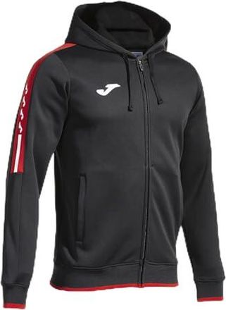 Joma Sweat pour Homme - Olympiade - Capuche - Fermeture &eacute;clair, Noir/Rouge, S