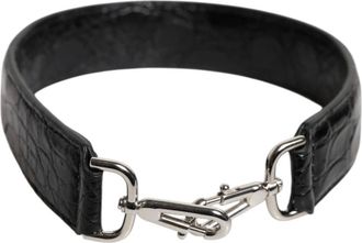 Dolce & Gabbana Femme, Sacs, Noir, Taille: ONE Size Alligator Leather Bag Shoulder Strap