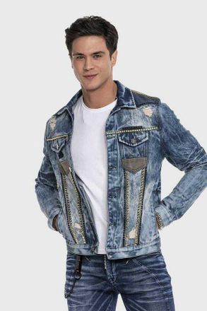 Cipo & Baxx Jeansjacke Jacke mit Ziersteinen