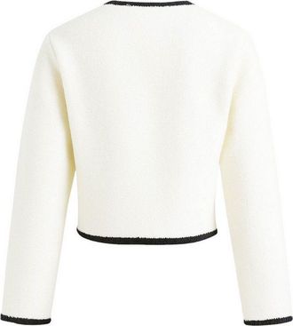 Mississhop Kurzjacke Damen Boucl&eacute;-Blazer mit Kontrastpaspeln - stilvoller Kurzblazer M.419