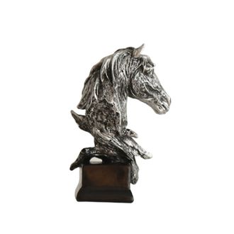 Cabilock Pferdekopf Skulptur Aus Kunstharz F&uuml;r Schreibtischdekoration Heimdekoration Dekorativer Pferdekopf Als Tischornament Modernes Design F&uuml;r B&uuml;ros Und Woh